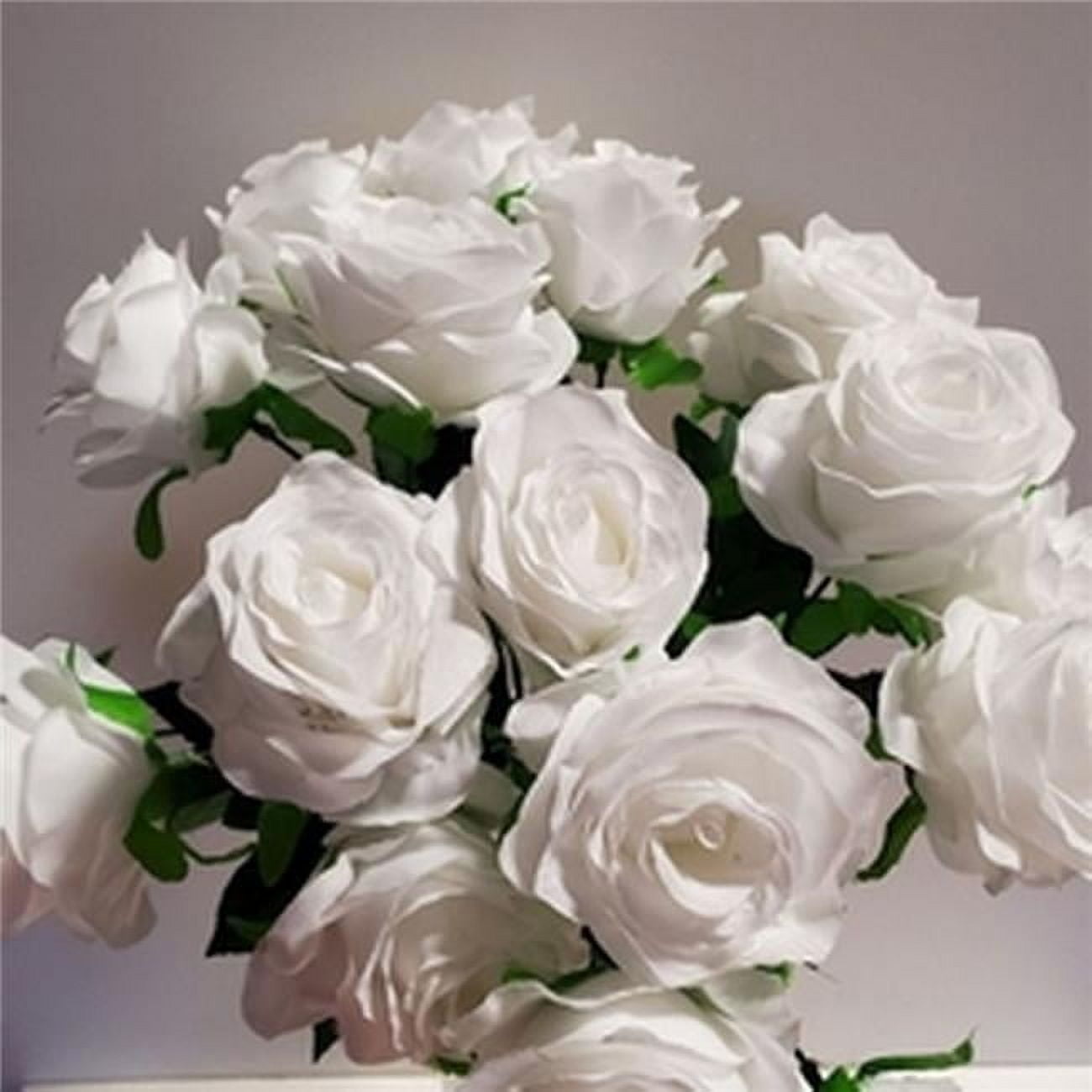 Mr. MJs CM-TC006WH 18 White Roses Artificial Flowers - Walmart.com