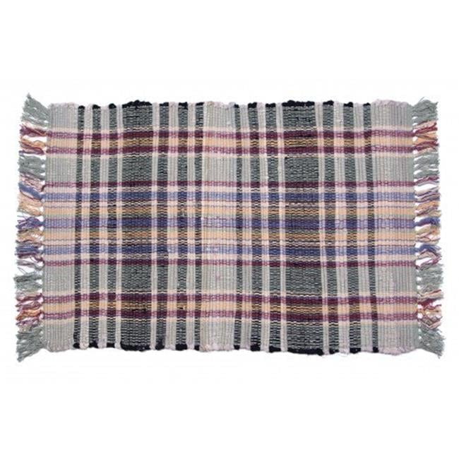 Mr. MJs Trading AG-66506-48x72 48 x 72 in. Chindi Rug, Green Check ...