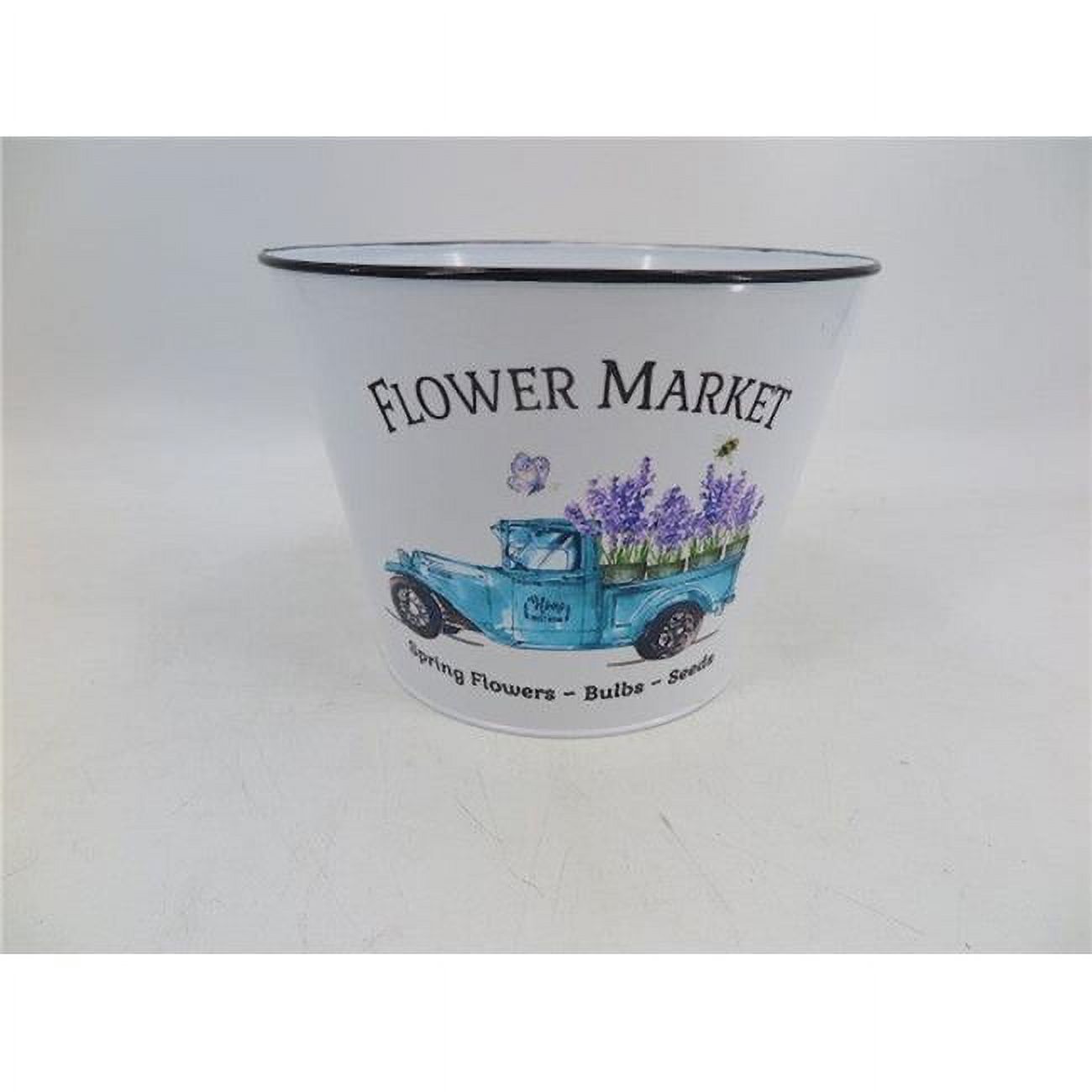 Mr. MJs Trading AI-GA3525-429 White with Black Rim Flower Market & Blue ...