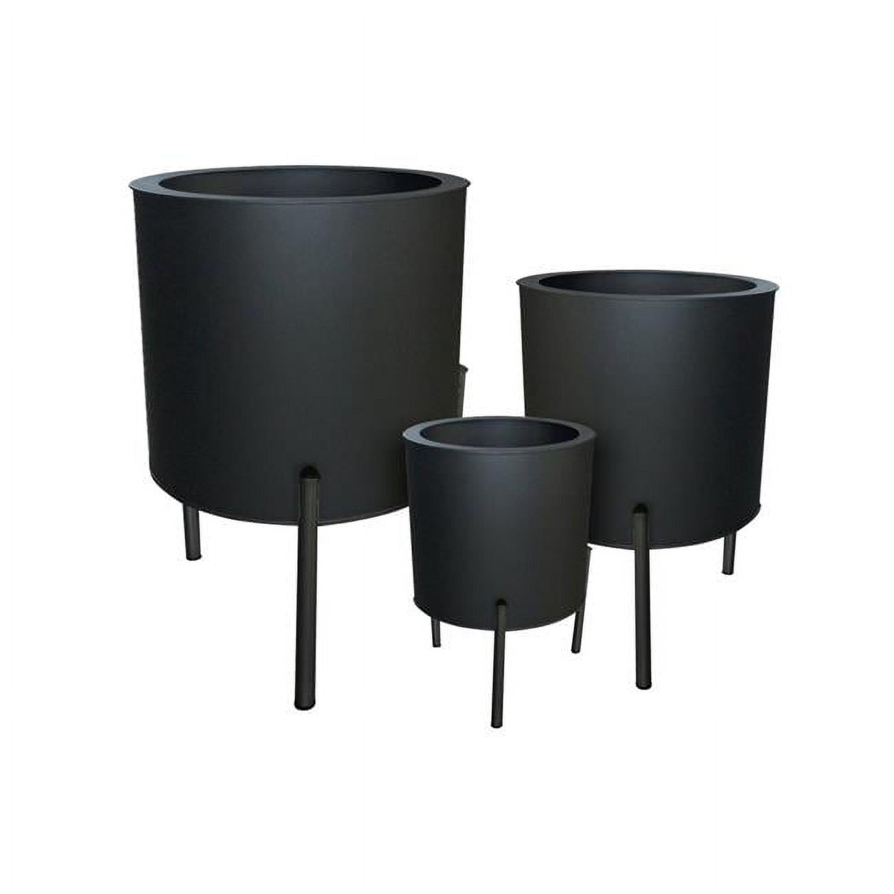 Mr. MJs Trading AI-GG9558 Round Matte Black on Iron Legs Planters, Set of 3 - Walmart.com
