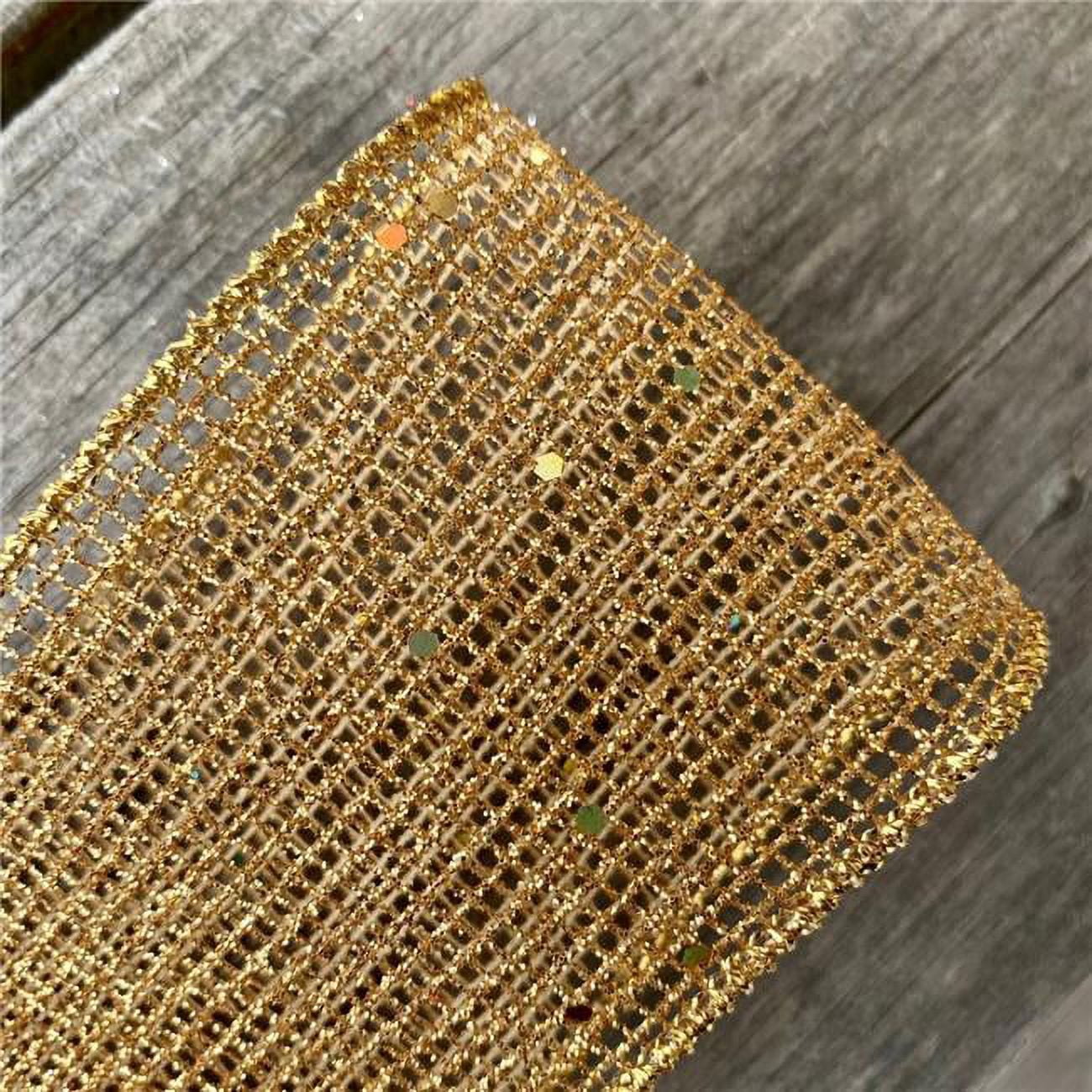 Mr. MJs Trading AI-RI401010 Metallic Gold Mesh Wired Ribbon - Walmart.com
