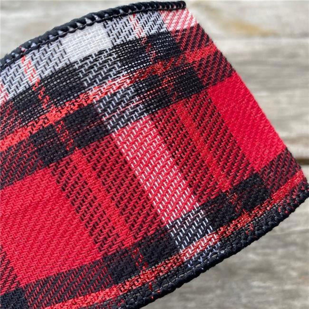 Mr. MJs Trading AI-RI40949 Red, White & Black Wool Look Plaid Wired Ribbon - Walmart.com