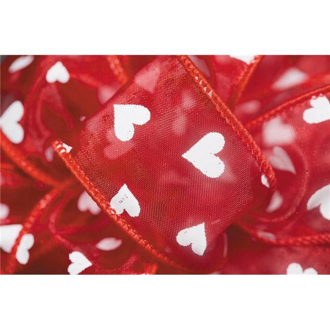 Mr. MJs Trading Sheer Red with White Hearts Wired Ribbon - Walmart.com