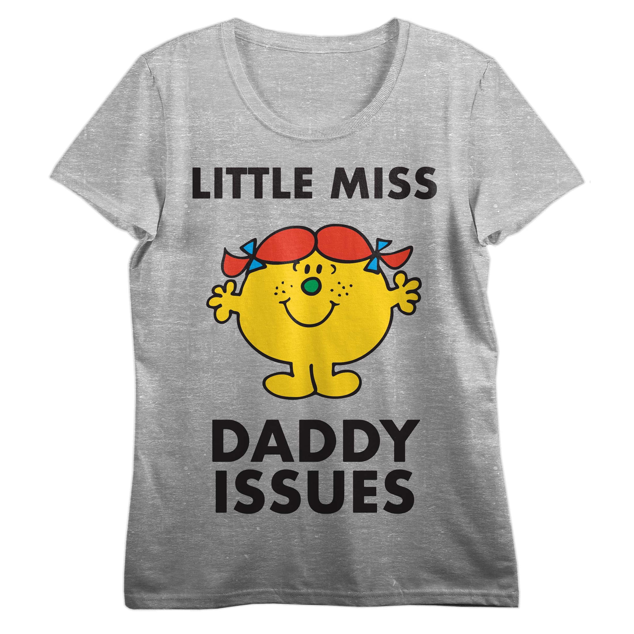 Mr Men And Little Miss Little Miss Daddy Issues Womens Heather Gray V Neck Short Sleeve Tee Xl