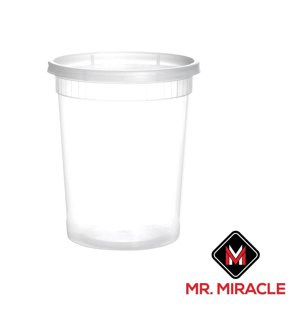 Mr Miracle Large 32 ounce Deli Containers with Lids Sets. Pack of 12 ...
