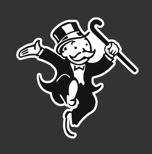 Mr. Monopoly Man Die Cut Sticker Phone Decal Water Bottle Stickers Car ...