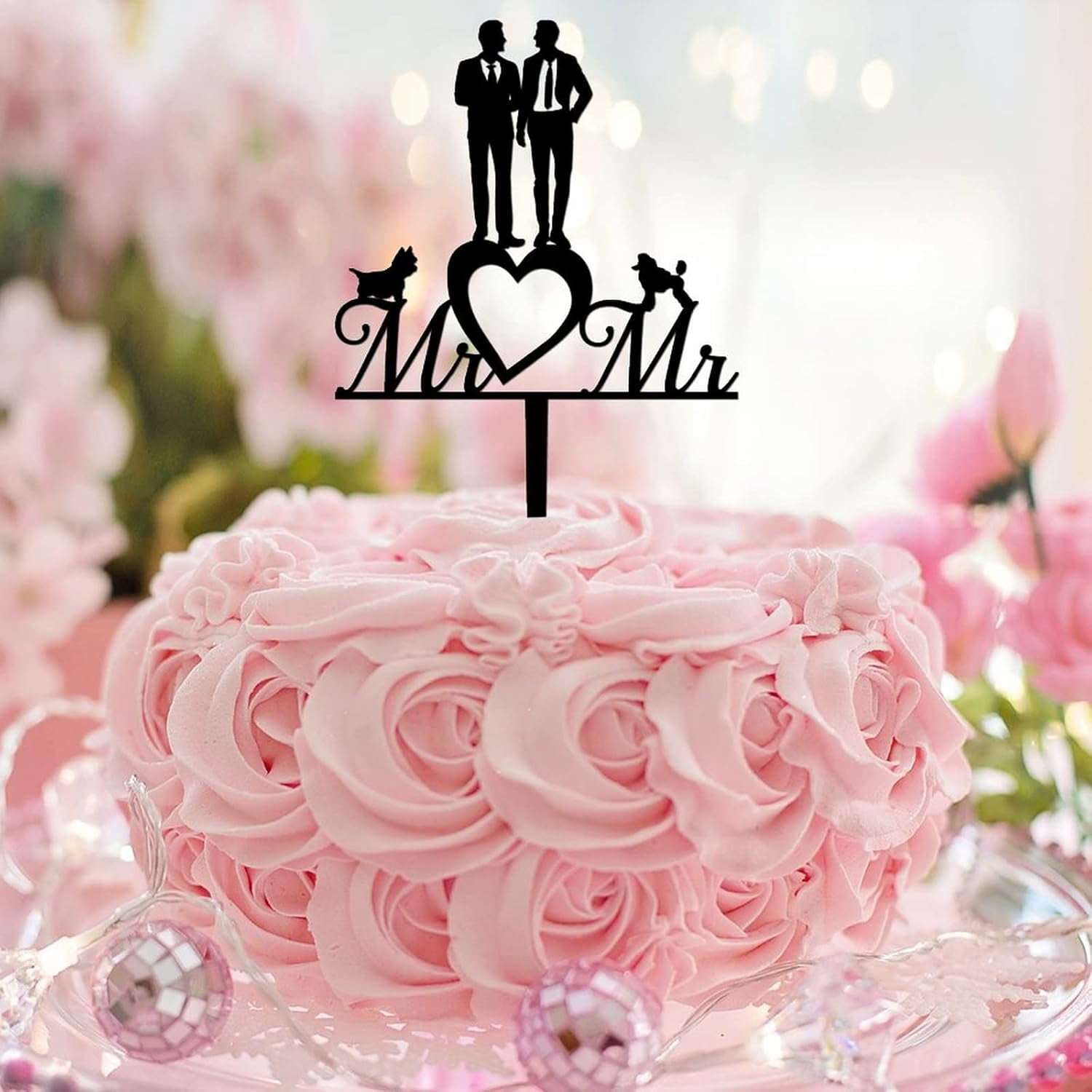 Mr & Mr Cake Toppers Couple Groom And Groom Cake Cupcake Toppers for ...