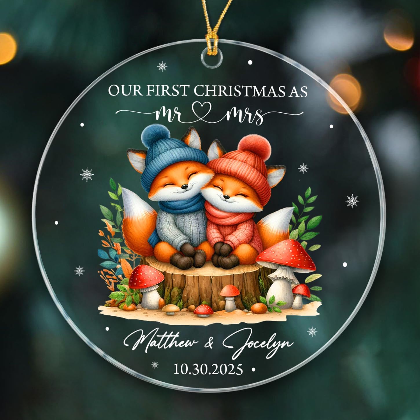 Mr Mrs Animal Married Ornament, Our First Christmas As Mr & Mrs ...