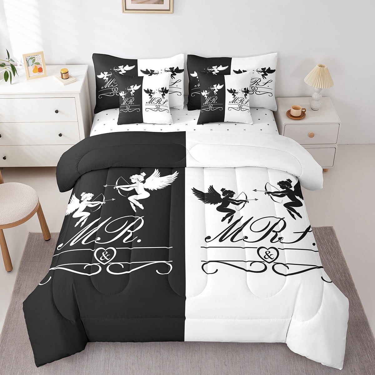 Mr And Mrs Bedding Couple Bedding Sets Queen, Valentines Day Gift ...