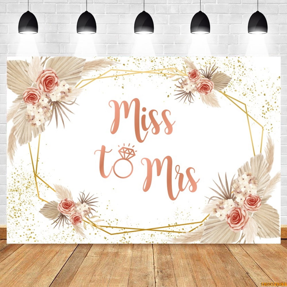 Mr&Mrs Bridal Shower Backdrop Miss to Mrs Bride To Be Engagemt Ceremony ...