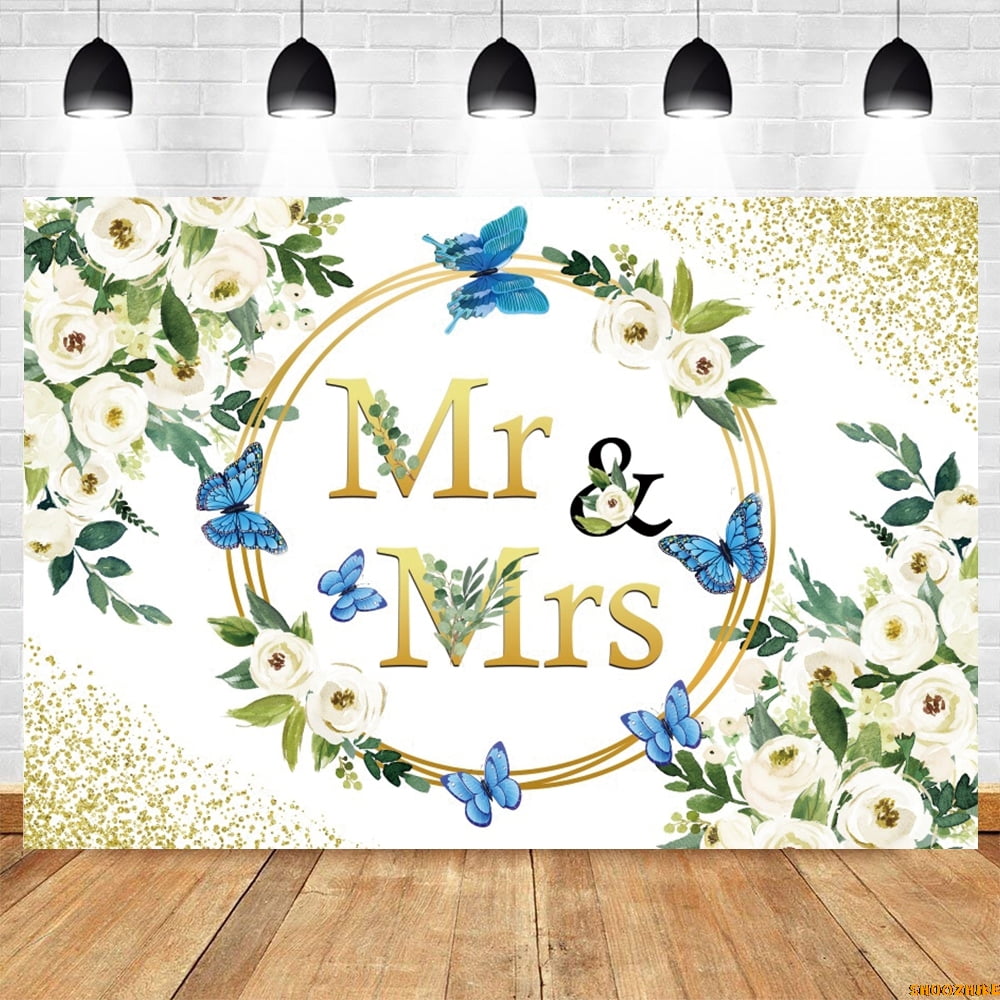 Mr&Mrs Bridal Shower Backdrop Miss to Mrs Bride To Be Engagemt Ceremony ...