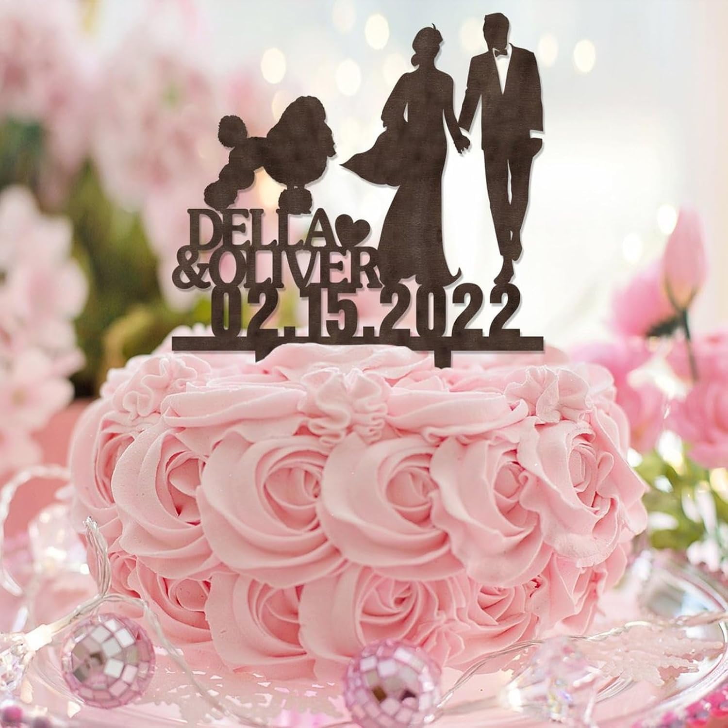 Mr And Mrs Brown Cake Topper Customized Wedding Date And Last Name Cake ...