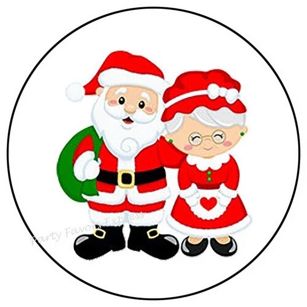 Mr Mrs Claus Christmas Stickers Party Favor Phone Decal Water Bottle ...