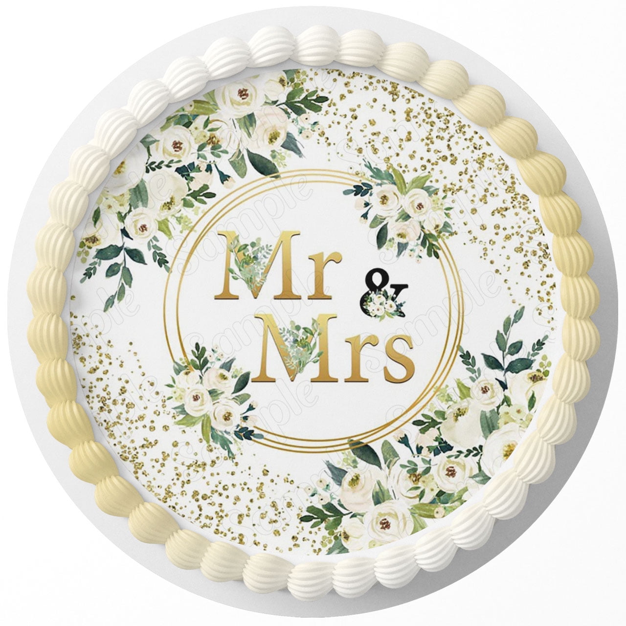 Mr Mrs Edible Cake Image Topper Birthday Photo Icing Fondant Decoration ...