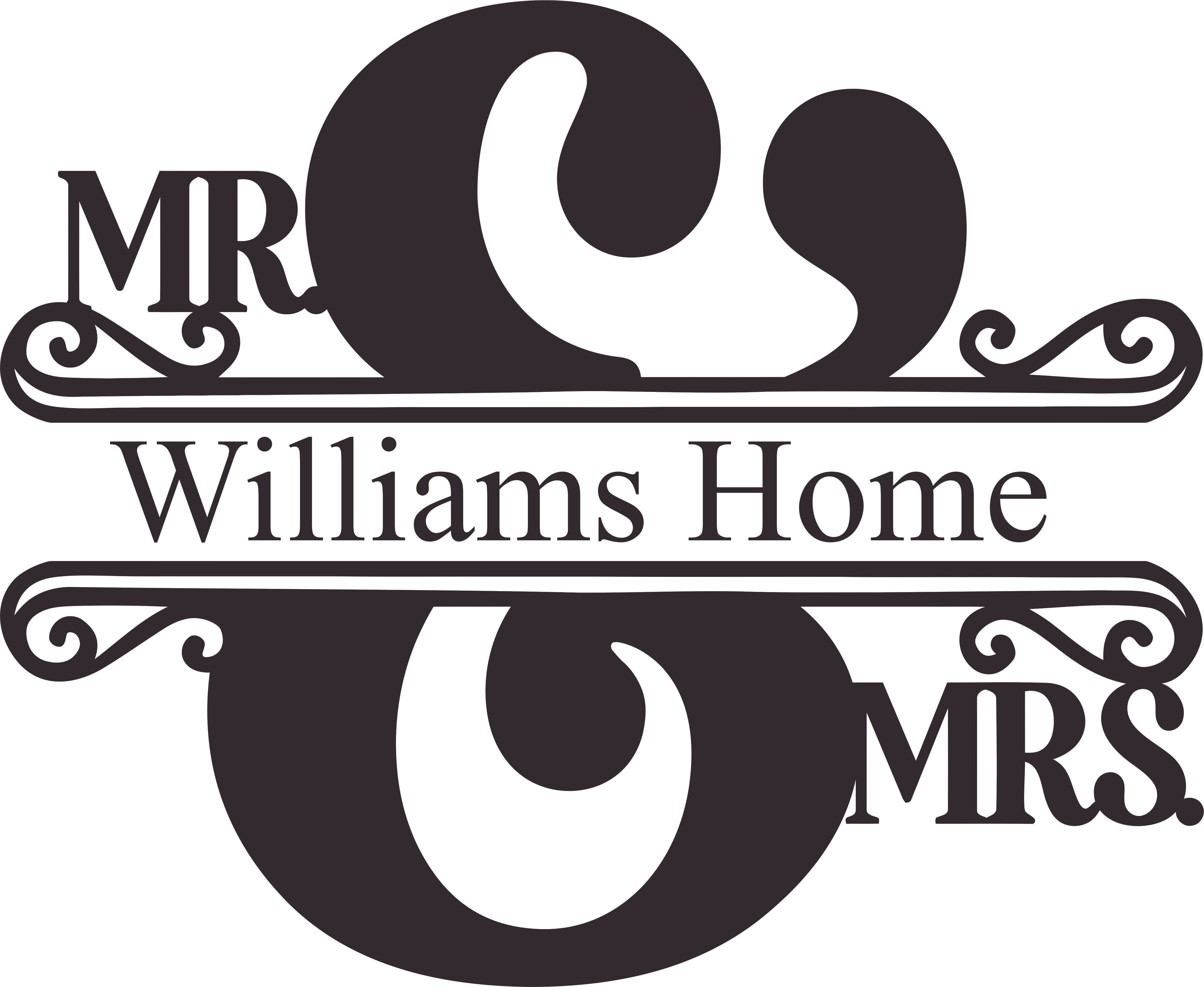 Mr and Mrs Family Name Surname Home Customized Wall Decal - Custom ...