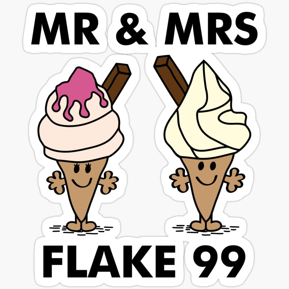 Mr & Mrs Flake 99 Sticker Phone Decal Water Bottle Stickers Car Decals ...