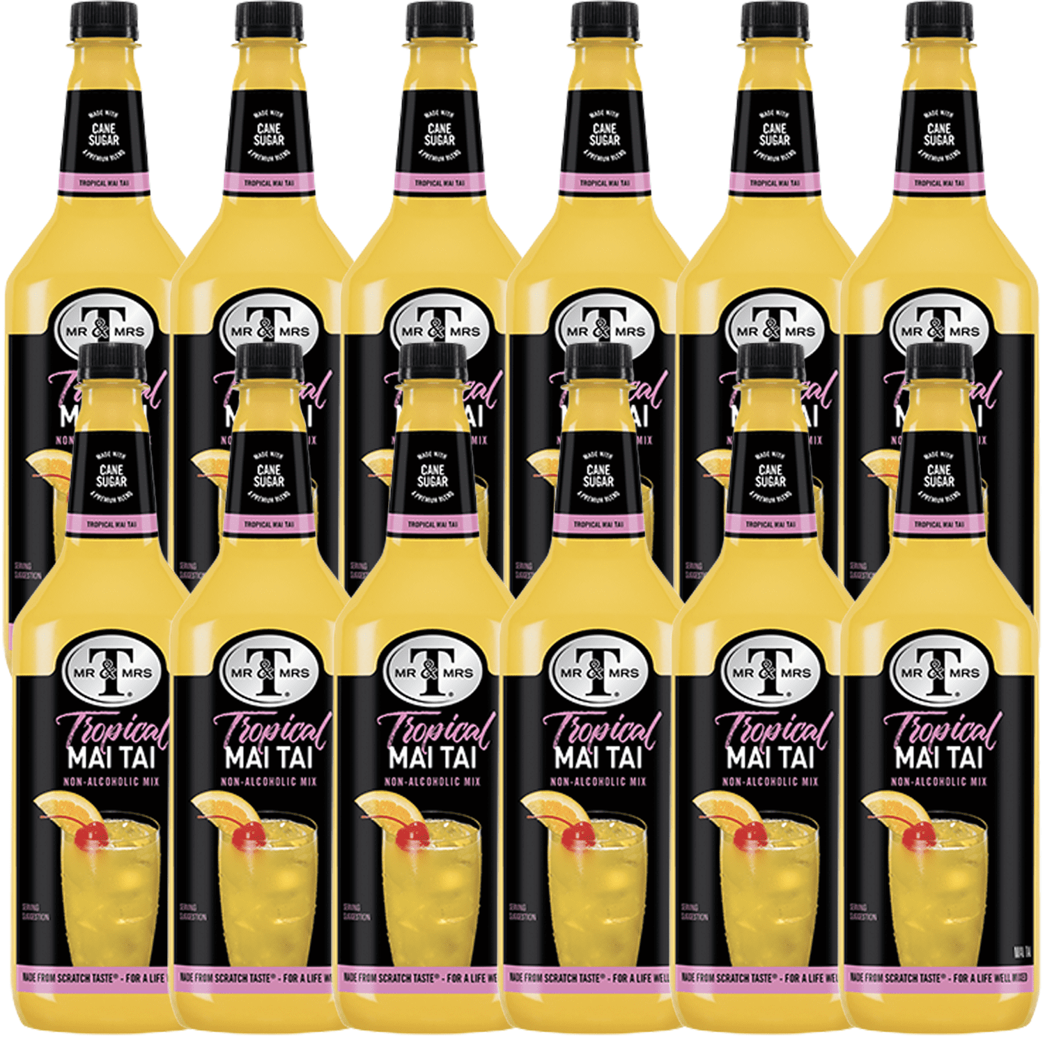 Mr & Mrs Mai Tai Mix, 1L Bottle, 12 Pack – Premium Cocktail Mixer ...