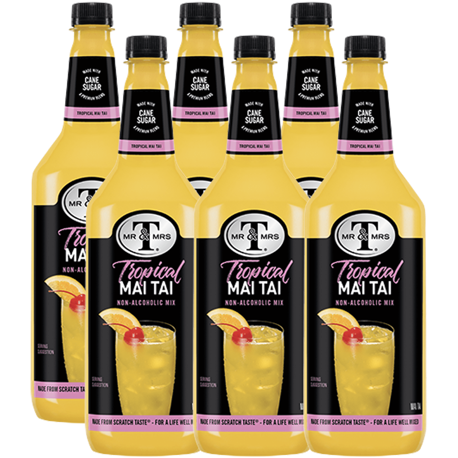 Mr & Mrs Mai Tai Mix, 1L Bottle, 6 Pack – Premium Cocktail Mixer, Ready ...