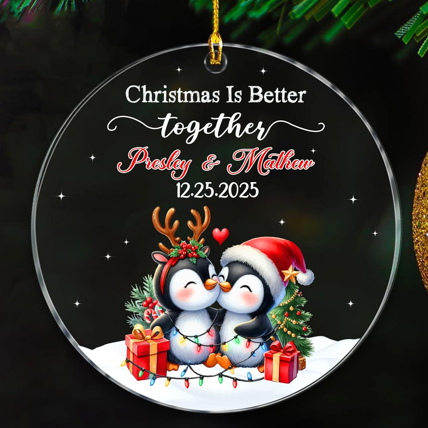 Mr Mrs Penguin Christmas Ornaments 2025, Christmas Is Better Together ...