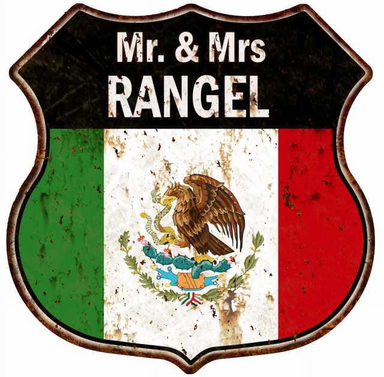 Mr. & Mrs RANGEL Mexican Flag Sign Shield Metal Gift 211110009121 ...