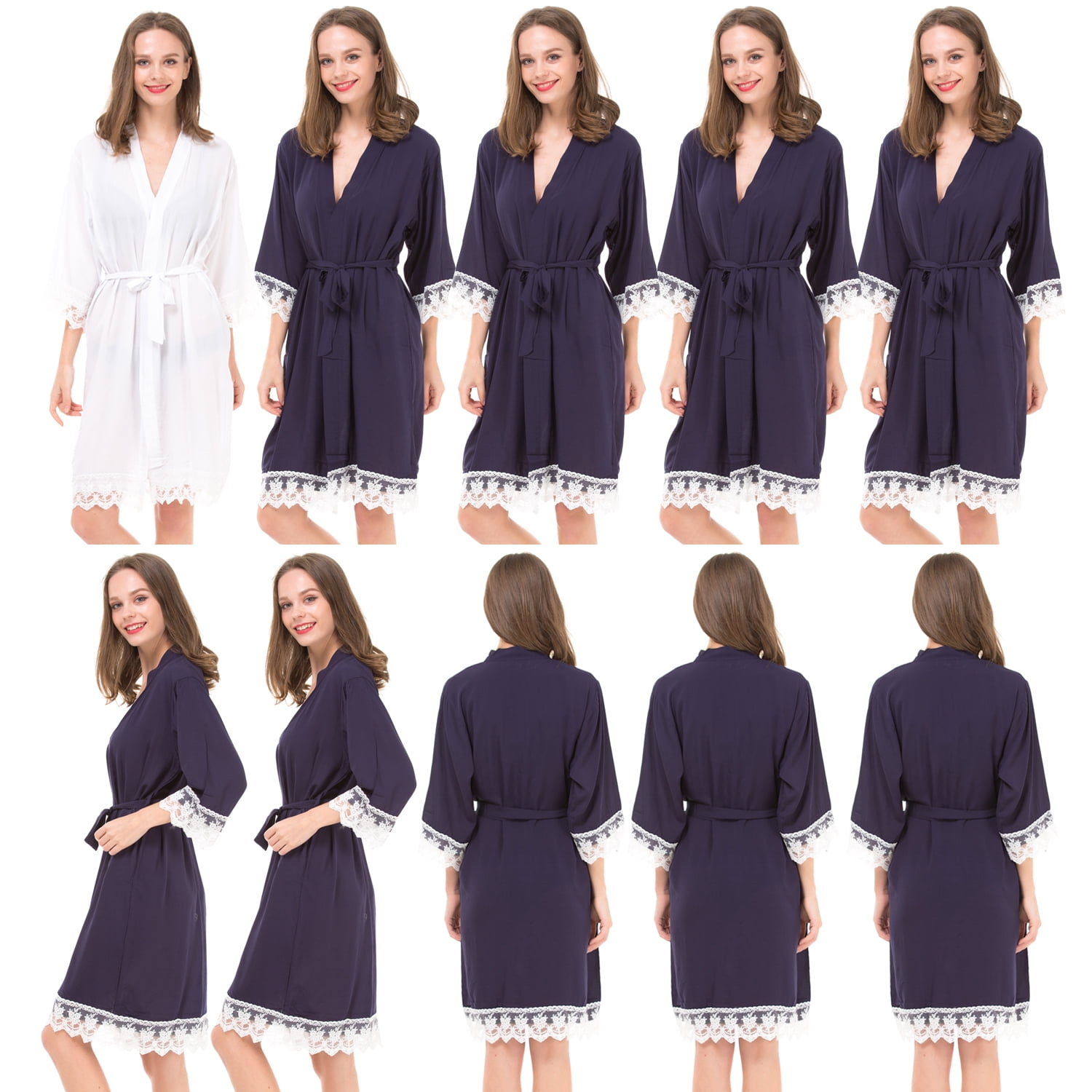 Mr & Mrs Right Bridesmaid Robes For Woman ,Soft Cotton ,10 sets of 1 ...