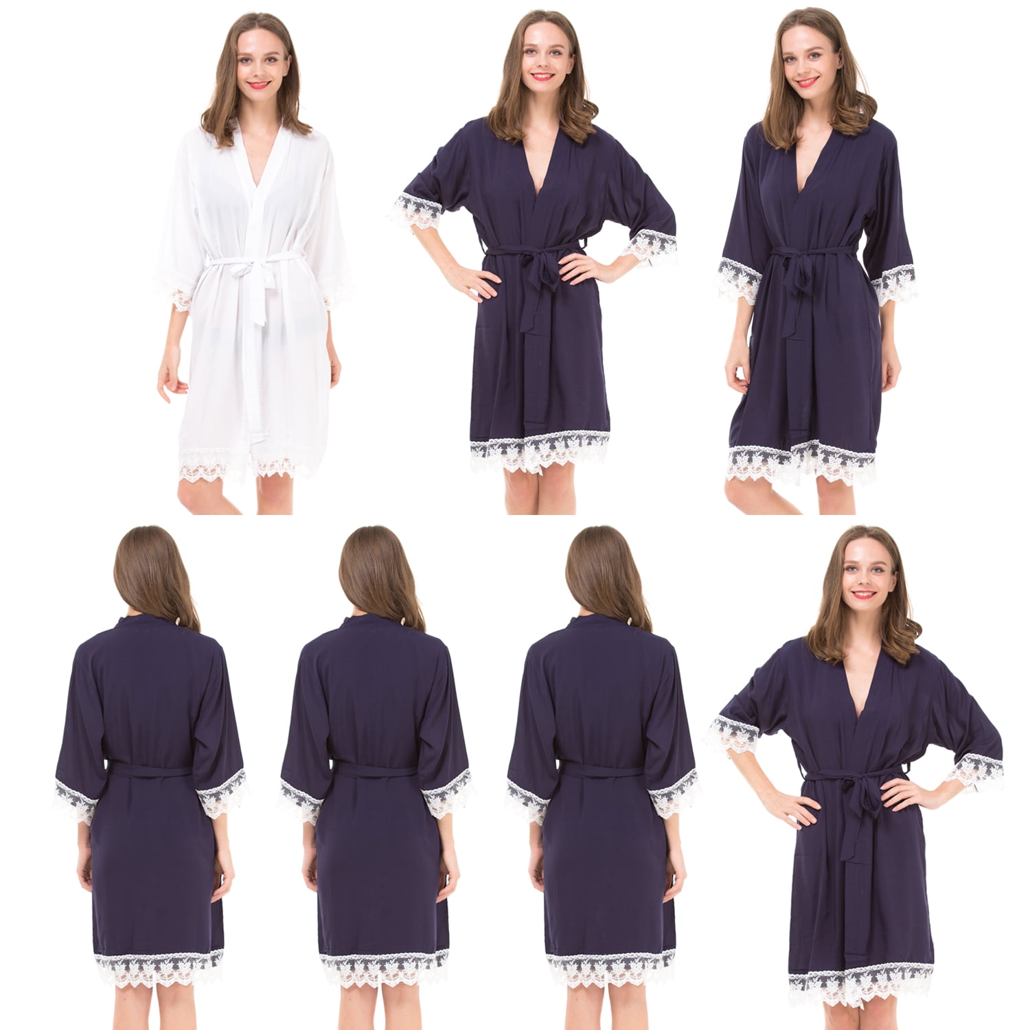 Mr & Mrs Right Bridesmaid Robes For Woman ,Soft Cotton ,7 sets of 1 ...