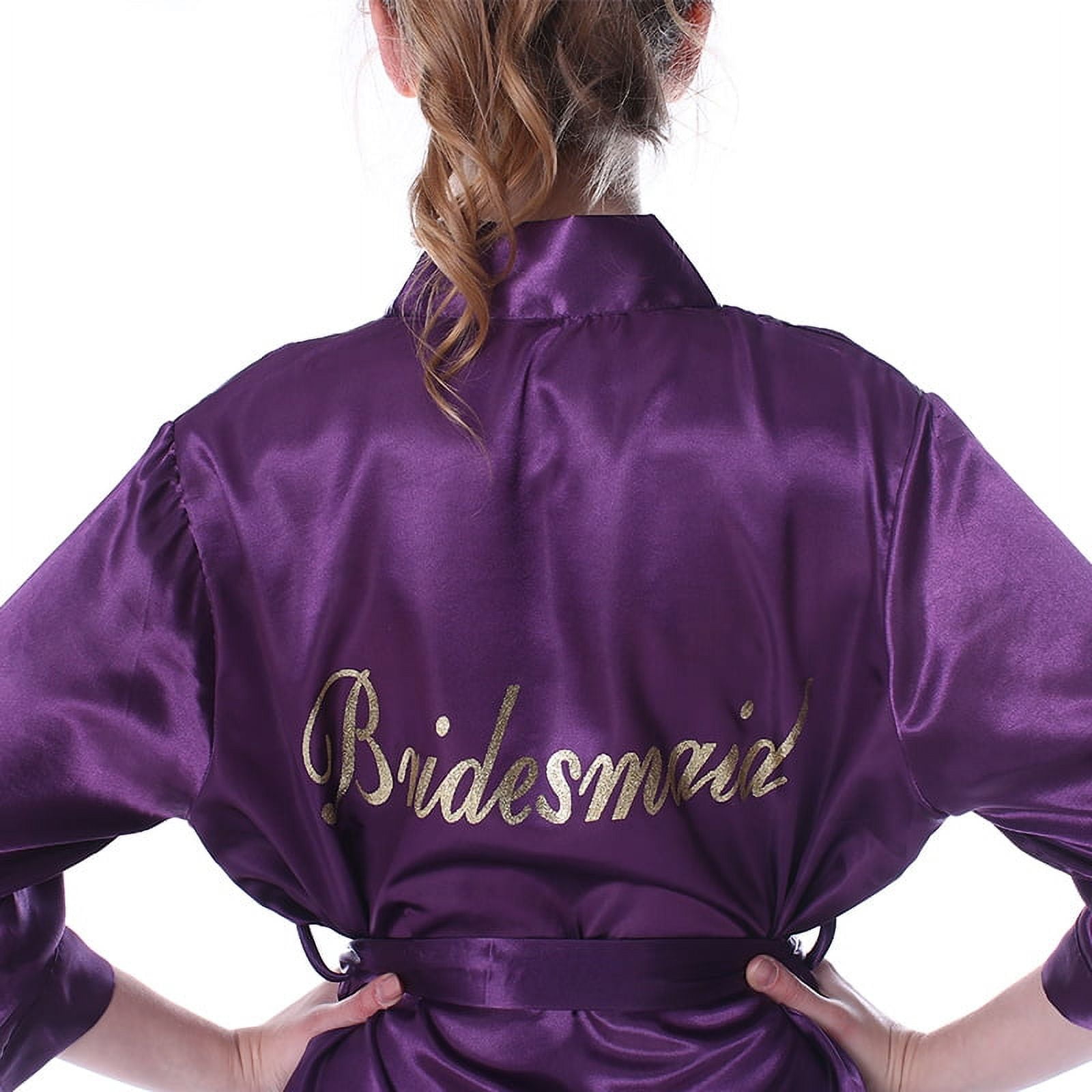 Mr & Mrs Right Bridesmaid Satin Kimono Robes for Wedding Party,Glitter ...