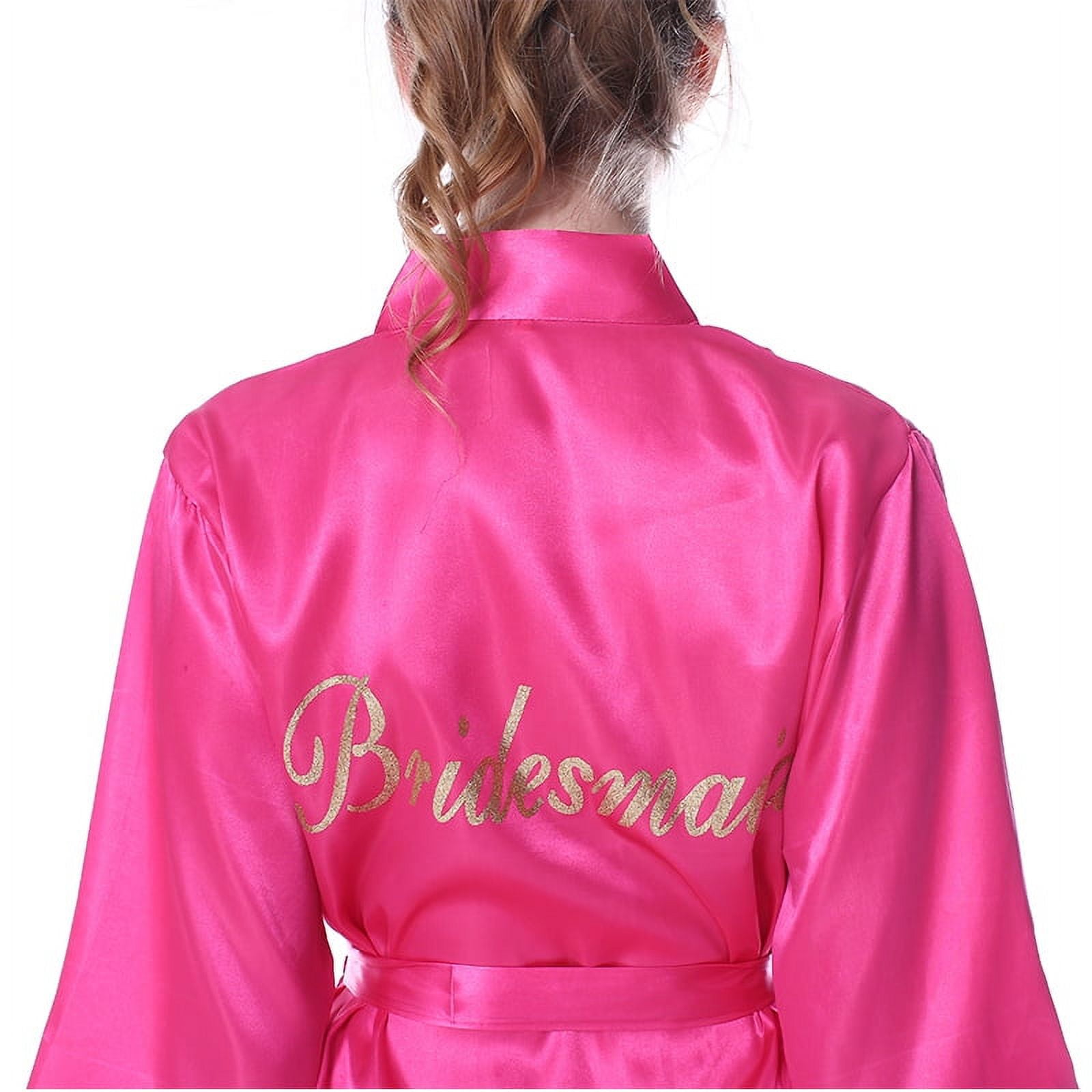 Mr & Mrs Right Bridesmaid Satin Kimono Robes for Wedding Party,Glitter ...