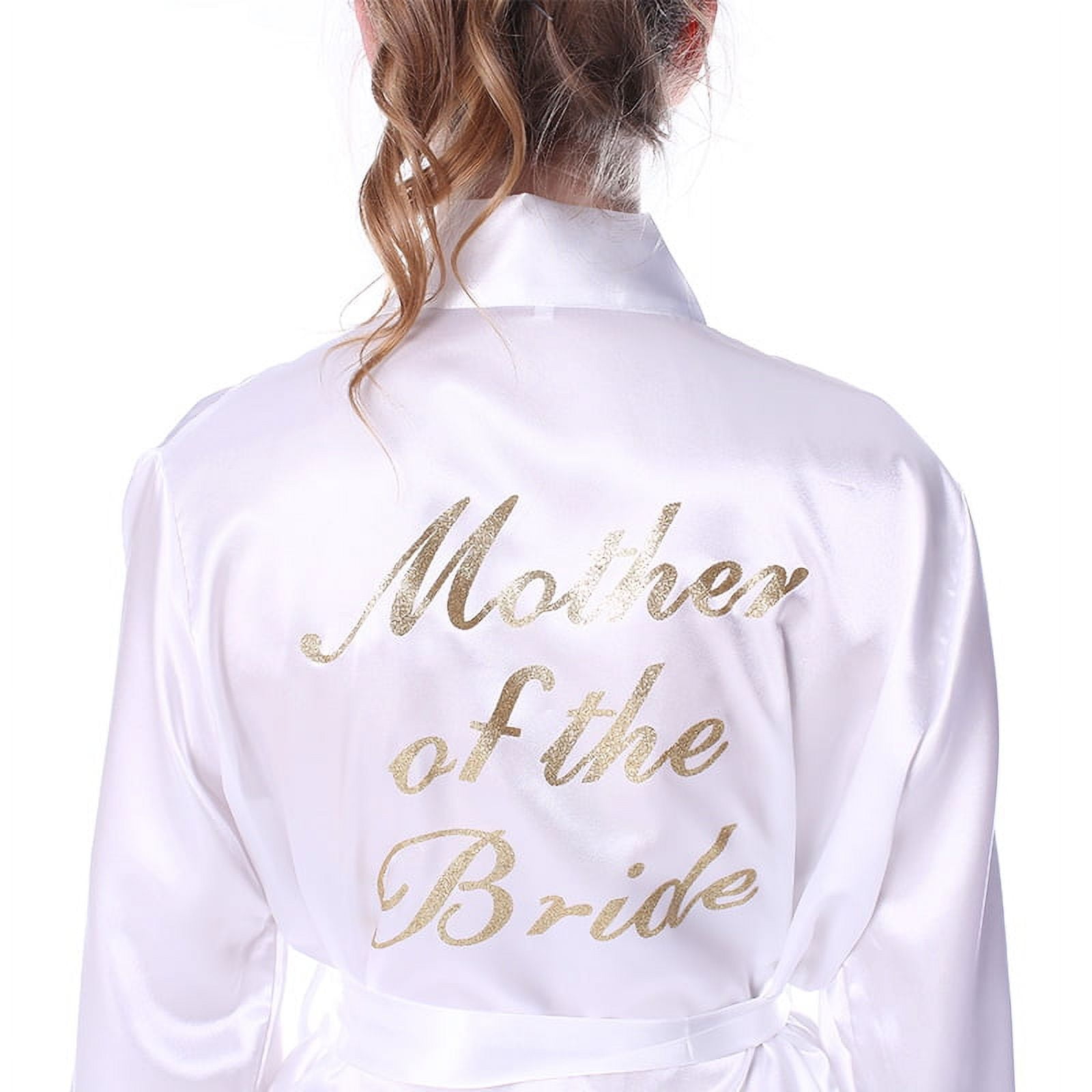 Mr & Mrs Right Mother Of The Bride Satin Kimono Robes for Wedding Party ...