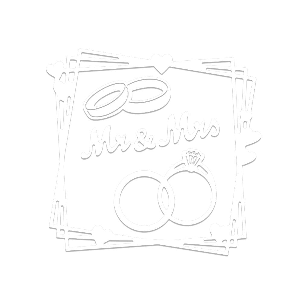Mr & Mrs Rings Metal Cutting Dies Couple Wedding Die Cut Molds Stencil ...