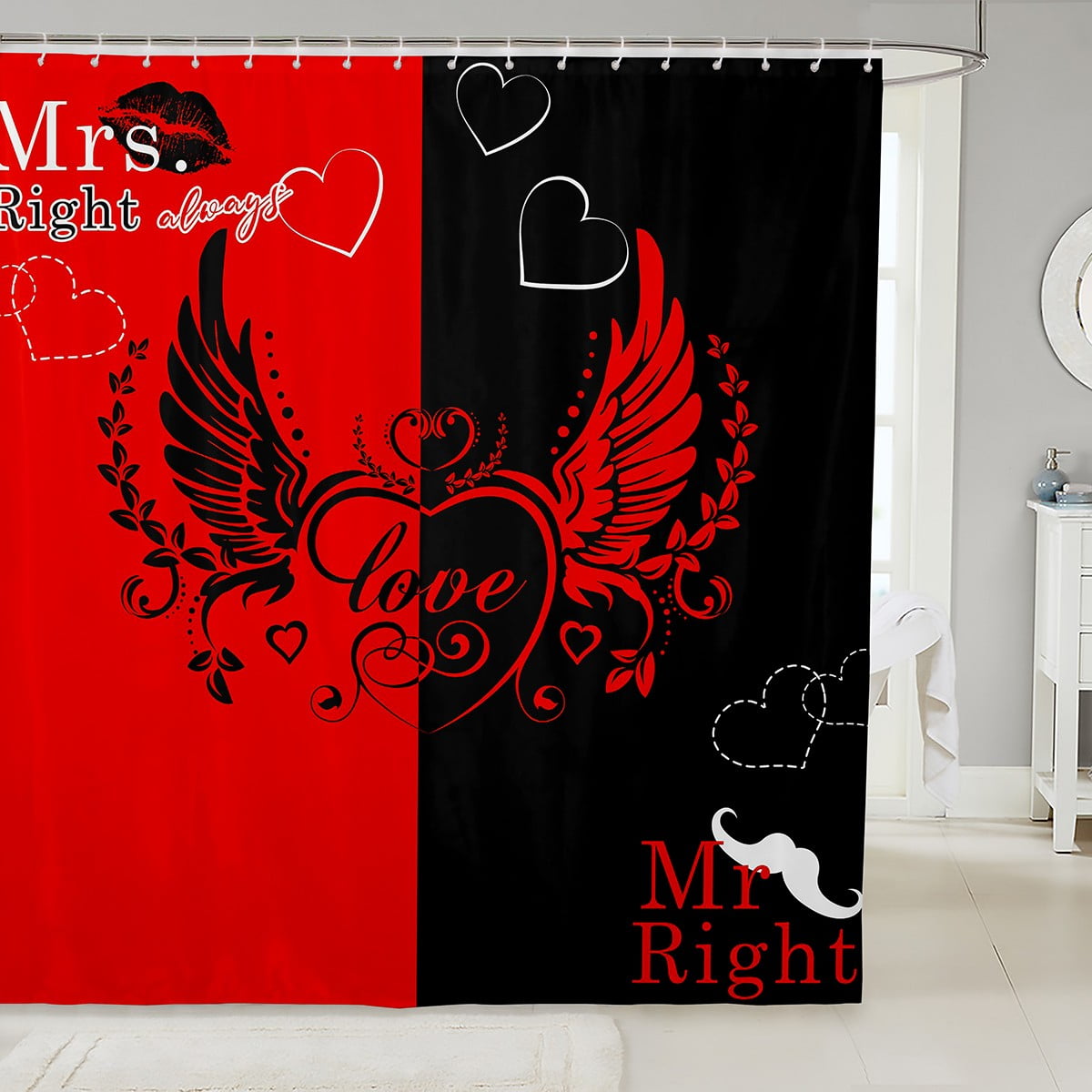 Mr and Mrs Shower Curtain for Wedding Gifts Husband Wife Romantic ...