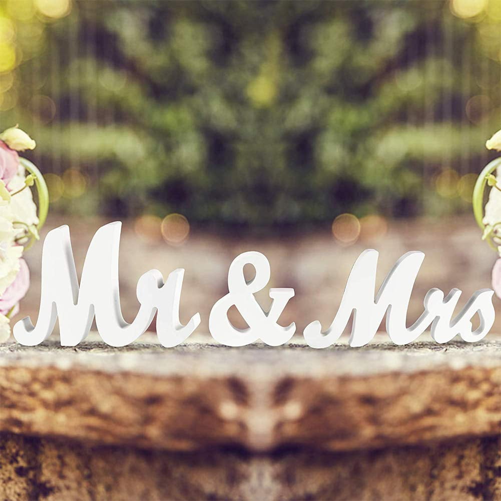 Mr and Mrs Signs Wedding Sweetheart Table Decorations, Wooden ...