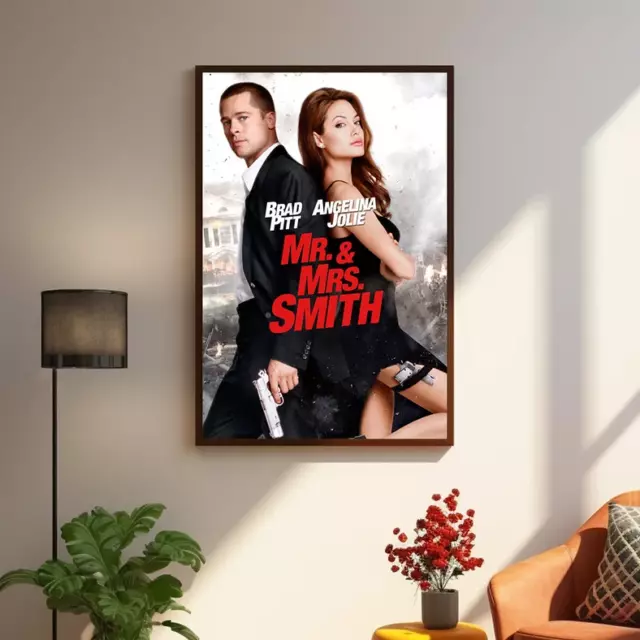 Mr. & Mrs. Smith Movie Poster, Classic Movie Mr. Mrs. Smith Poster, Cloth NO FRAMED POSTER ...