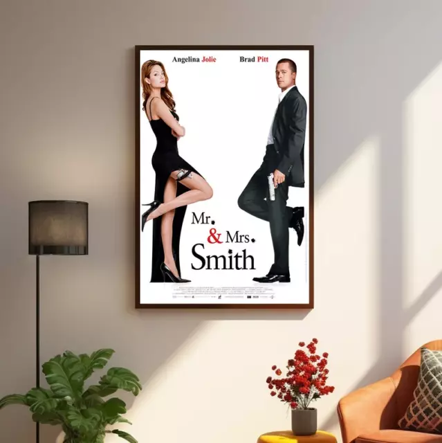 Mr. & Mrs. Smith Movie Poster, Classic Movie Mr. Mrs. Smith Poster, Cloth NO FRAMED POSTER ...