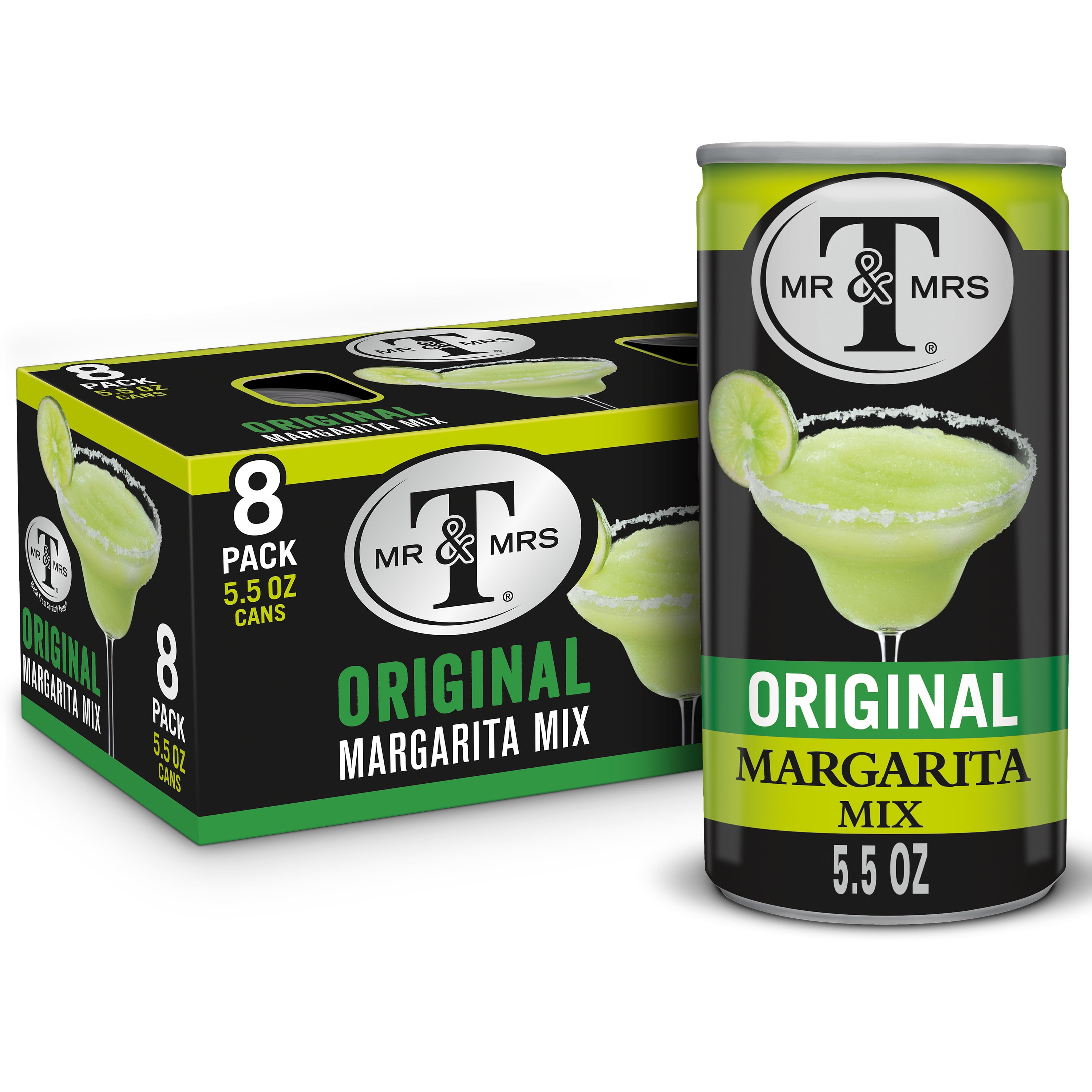 Mr & Mrs T Cane Sugar Margarita Mix, 5.5 fl oz, 8 Pack Cans - Walmart.com
