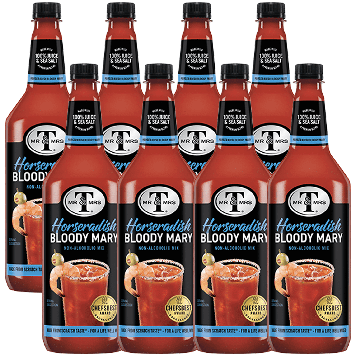 Mr & Mrs T Horseradish Bloody Mary Mix, 1L Bottle, 8 Pack – Premium ...