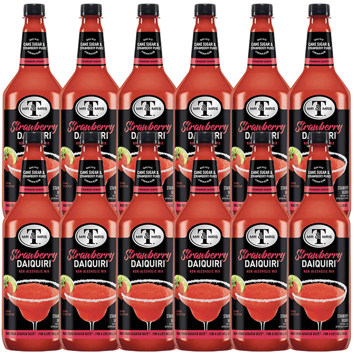 Mr & Mrs T Strawberry Daiquiri, 1L Bottle, 12 Pack – Premium Cocktail ...