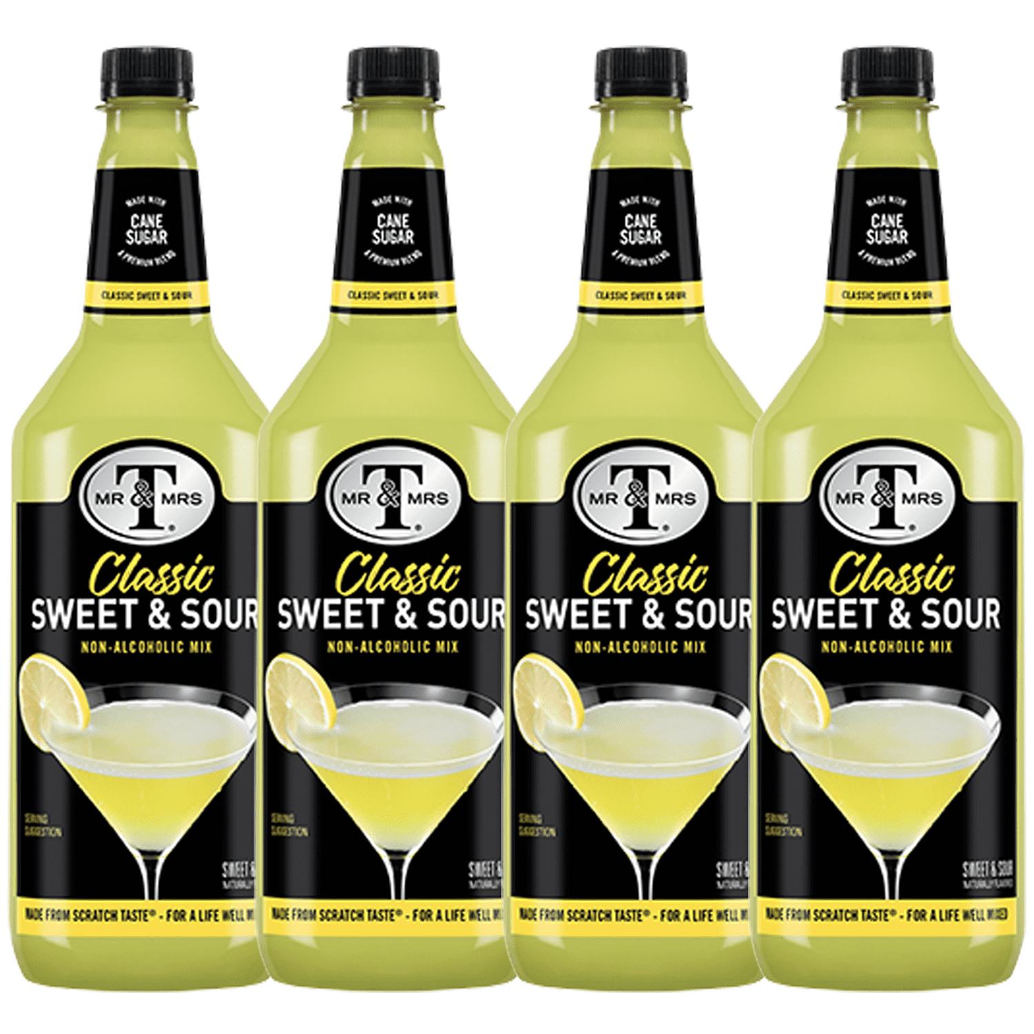 Mr & Mrs T Sweet & Sour Mix, 1L Bottle, 4 Pack – Premium Cocktail Mixer ...