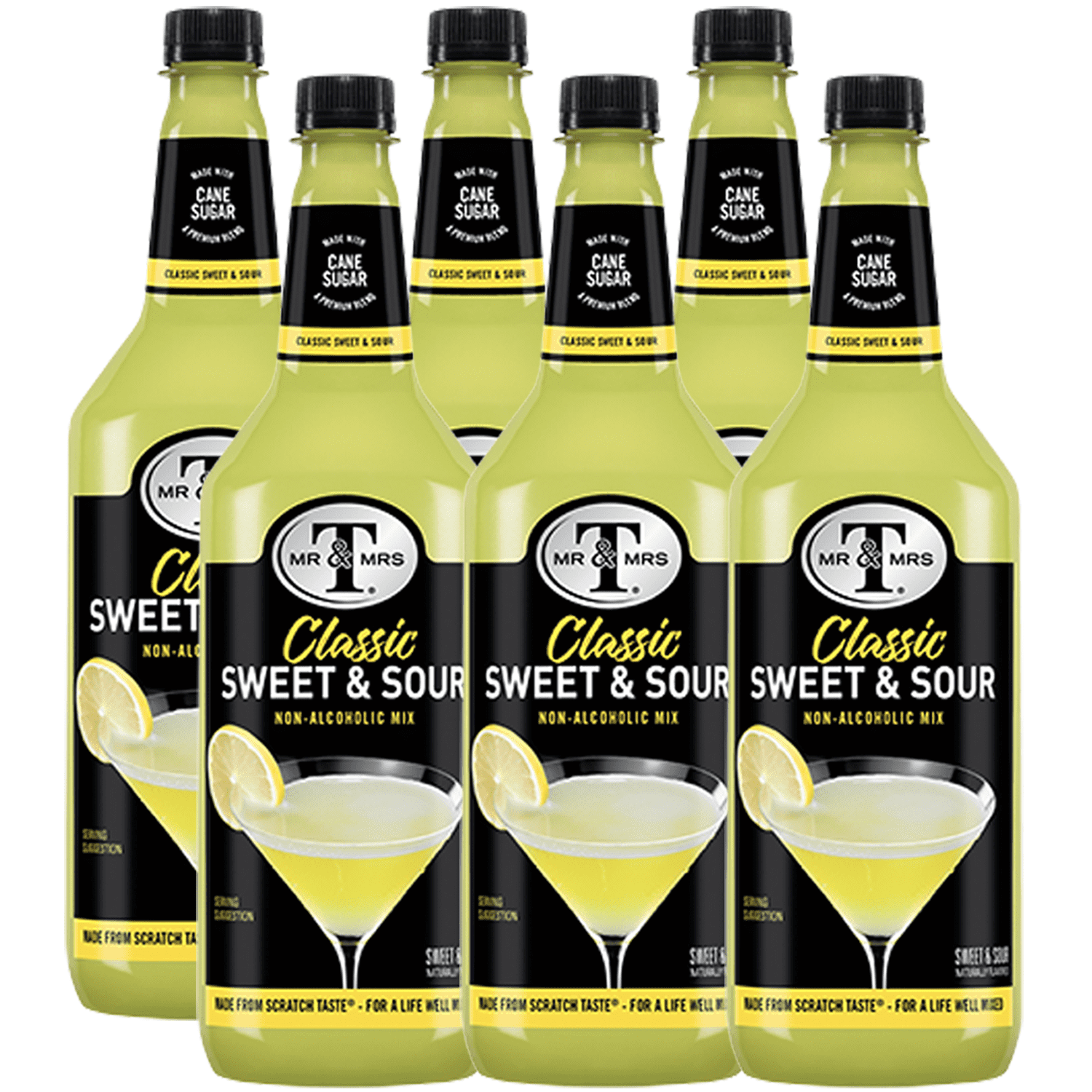 Mr & Mrs T Sweet & Sour Mix, 1L Bottle, 6 Pack – Premium Cocktail Mixer ...