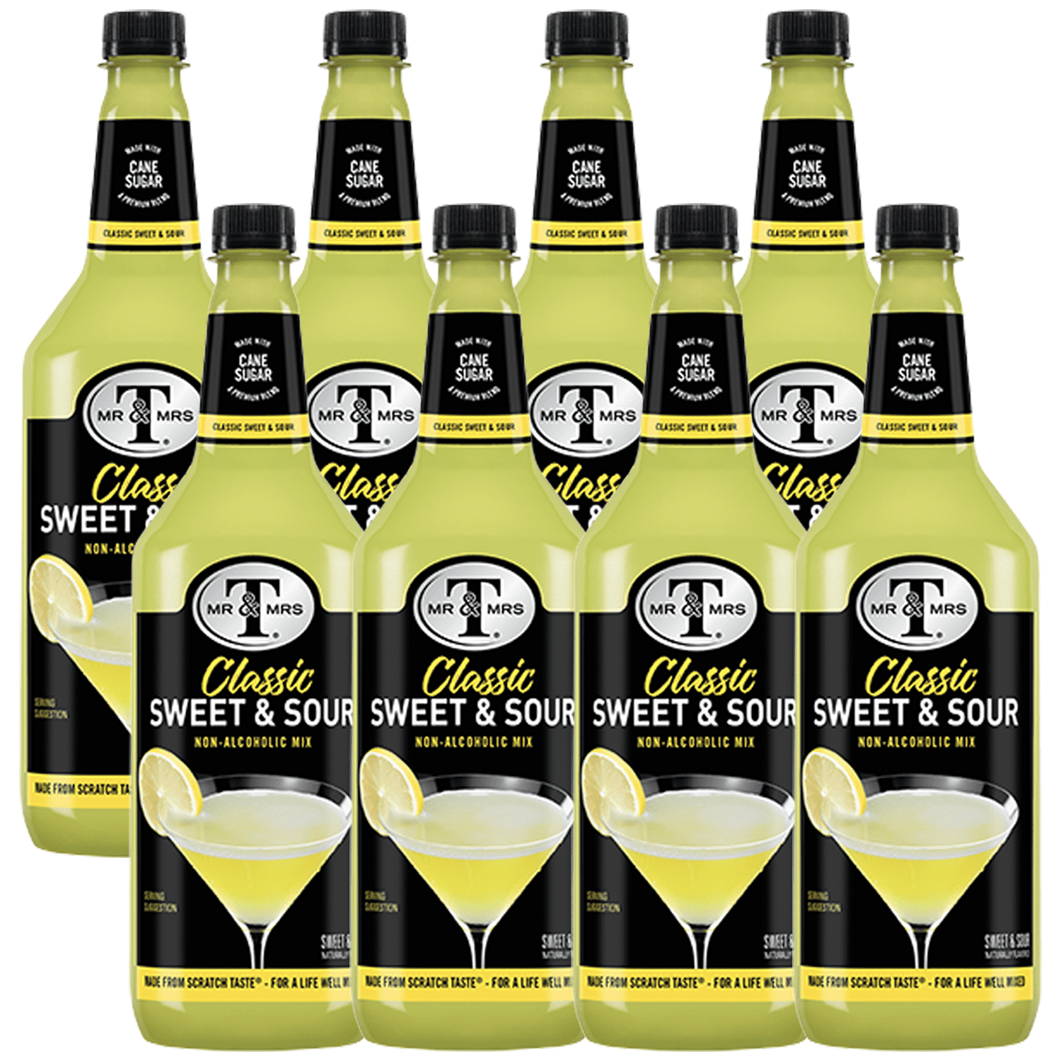 Mr & Mrs T Sweet & Sour Mix, 1L Bottle, 8 Pack – Premium Cocktail Mixer ...