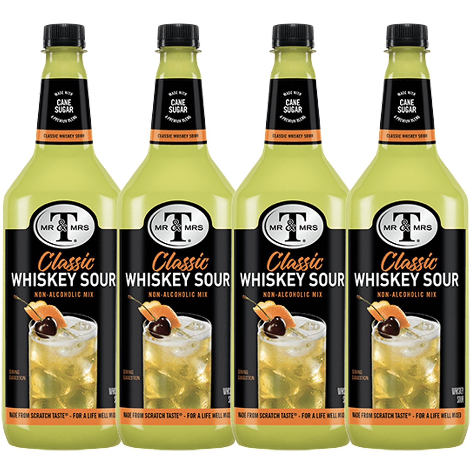 Mr & Mrs T Whiskey Sour, 1L Bottle, 4 Pack – Premium Cocktail Mixer ...