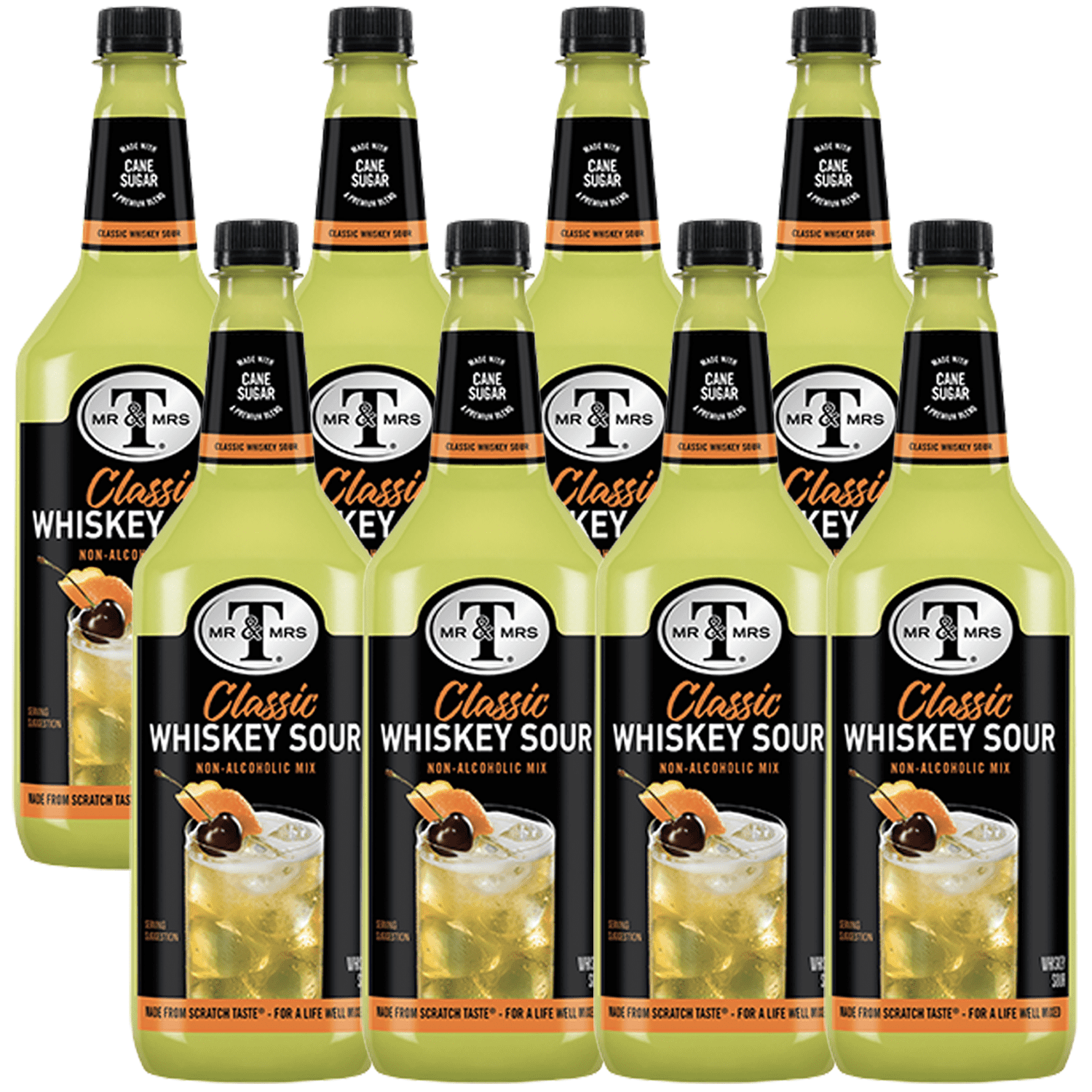 Mr & Mrs T Whiskey Sour, 1L Bottle, 8 Pack – Premium Cocktail Mixer ...