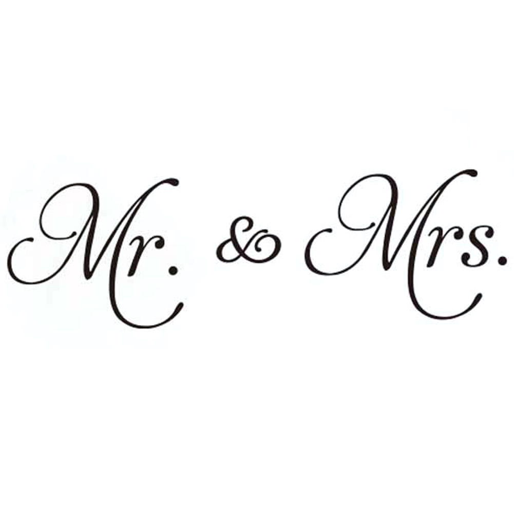 Mr Mrs Wall Sticker Love Motto Modern Room Art Decor Decal Backdrop ...