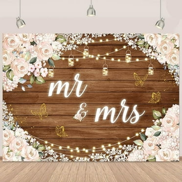 10x8ft Wedding Green Leaves Rustic Floral Backdrop Bride Shower ...