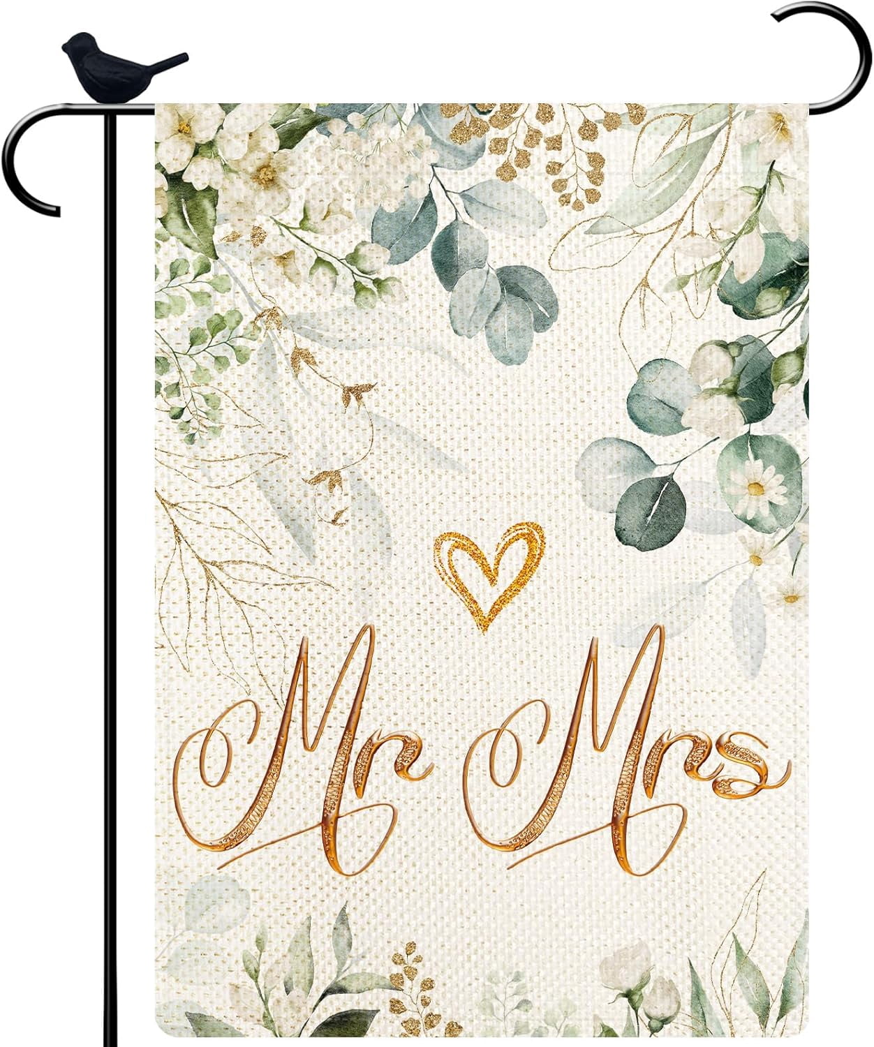 Mr and Mrs Wedding Garden Flag 12x18 Inch Valentine''s Day Anniversary ...