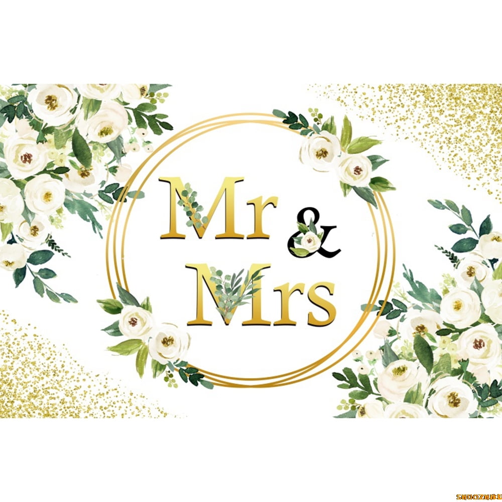 Mr & Mrs Wedding Photography Background Flowers Floral Miss to Mrs ...