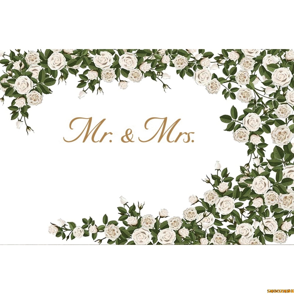 Mr & Mrs Wedding Photography Background Flowers Floral Miss to Mrs ...