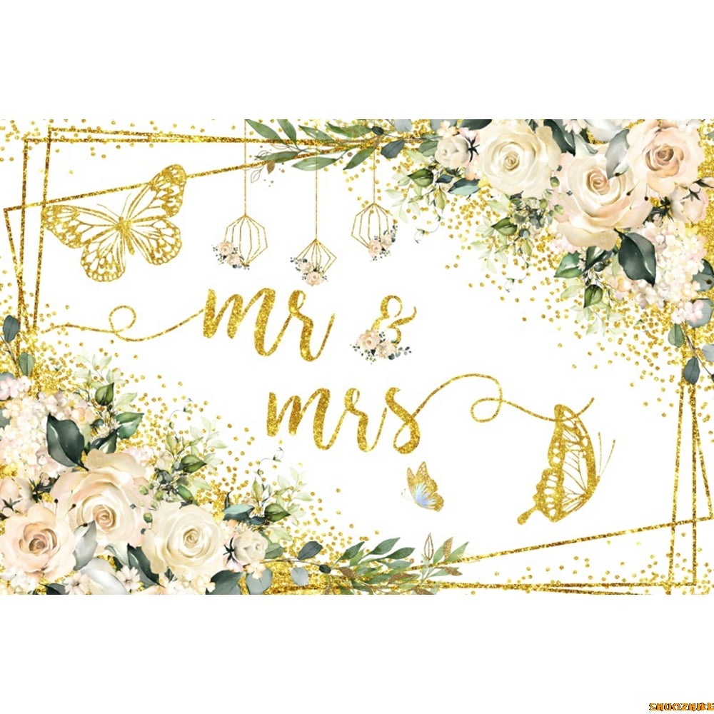 Mr & Mrs Wedding Photography Background Flowers Floral Miss to Mrs ...
