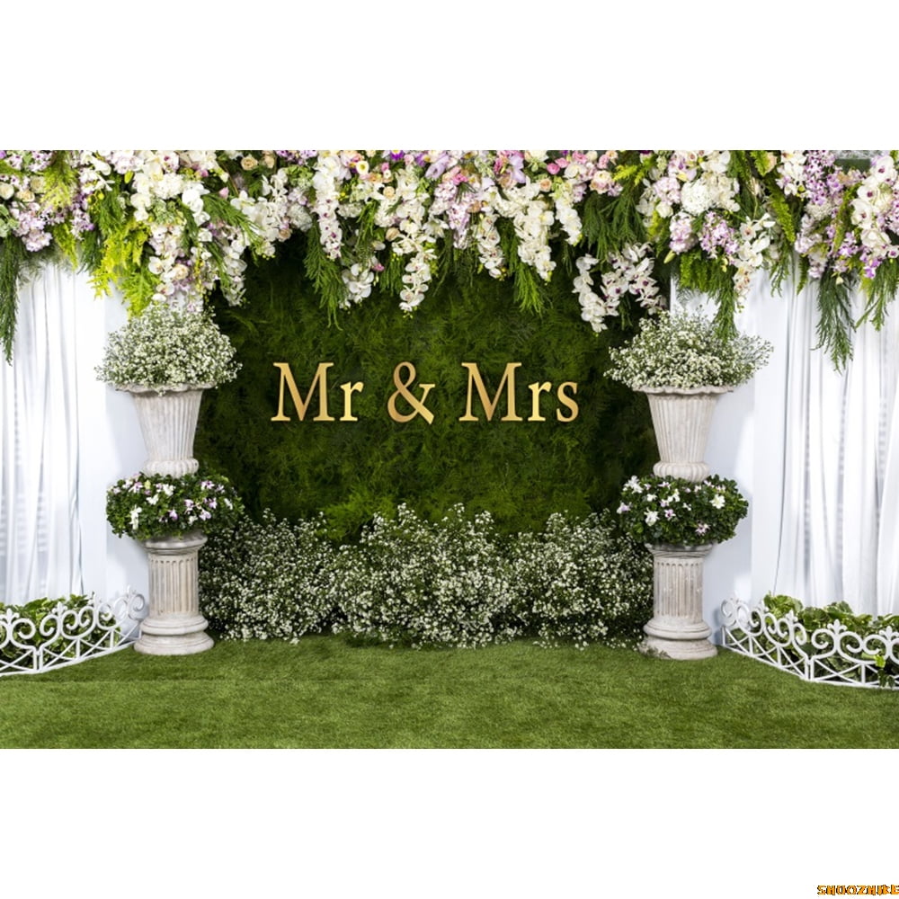 Mr & Mrs Wedding Photography Background Flowers Floral Miss to Mrs ...