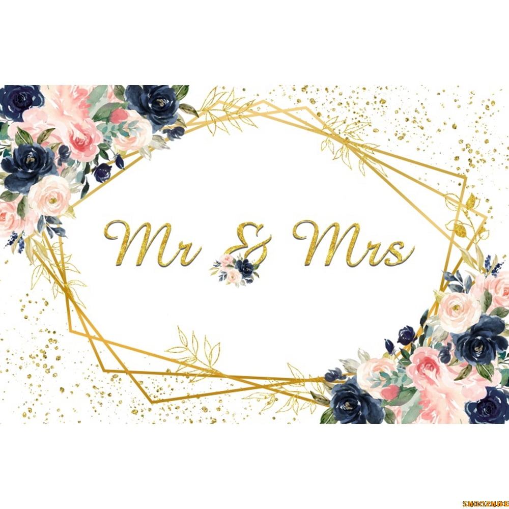 Mr & Mrs Wedding Photography Background Flowers Floral Miss to Mrs ...